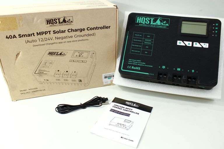 HQST 40A Smart MPPT Solar Charge Controller Model M244ON - Bunting ...