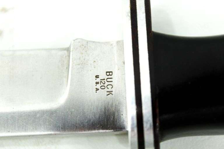 Buck 120 USA Fixed Blade Knife with Sheath - Bunting Online Auctions