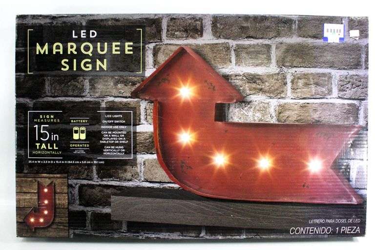 LED Marquee Sign - 15" Tall - Bunting Online Auctions