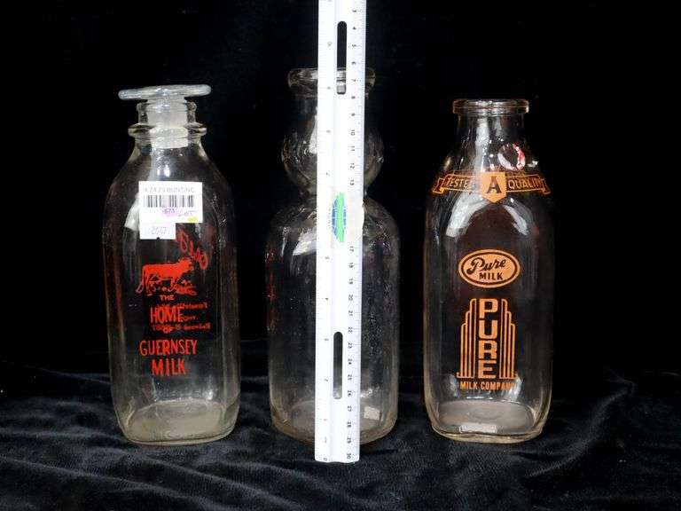Vintage Milk Glass Bottles. - Bunting Online Auctions