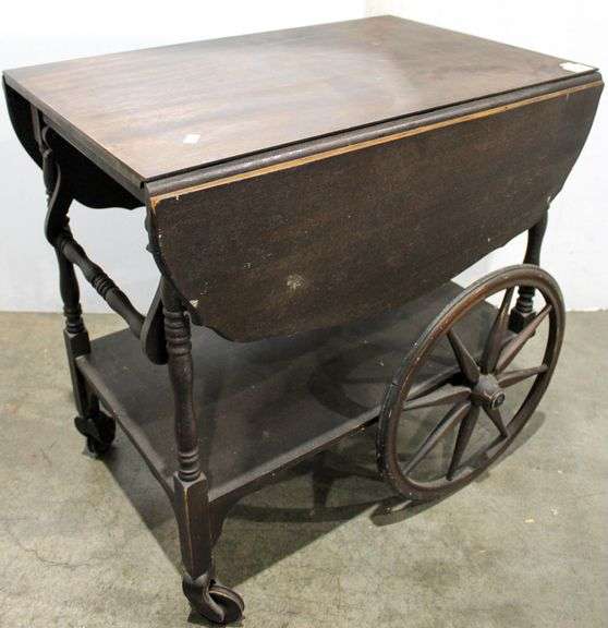 Antique Victorian Tea Cart - Drop Leaf 2 Tier Tea Serving Cart on ...