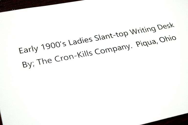 Early 1900s Serpentine Front Ladies Slant-Top Writing Desk with Four ...