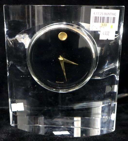 Movado Museum Dial Crystal Clock - Bunting Online Auctions