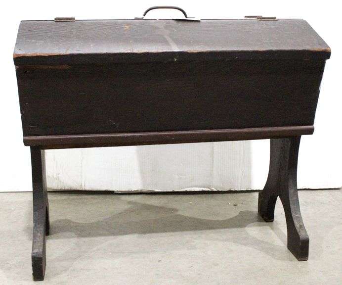 Rustic Primitive Antique Sewing Cabinet Box - Bunting Online Auctions