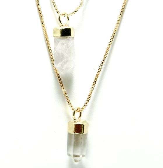 Double rose and clear Quartz Pendulum Necklaces by Heart Opening ...
