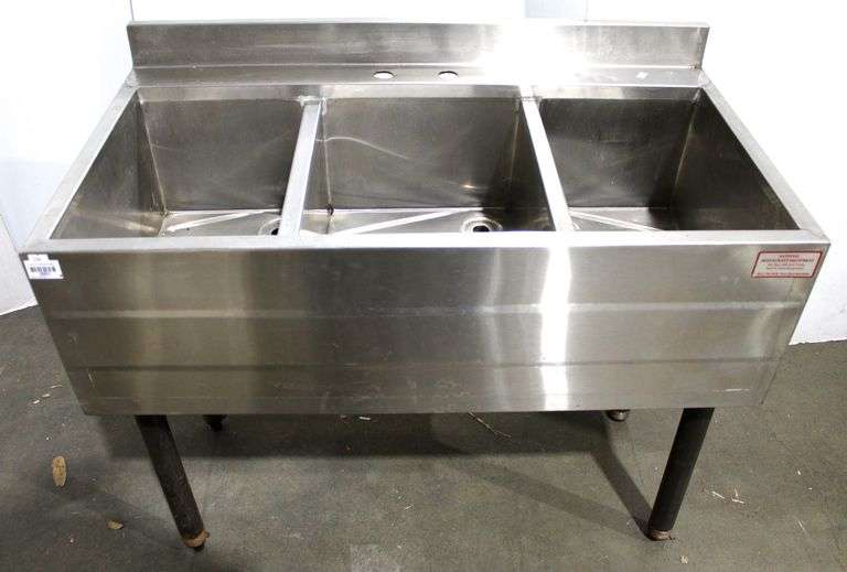 Triple Basin Stainless Steel Freestanding Sink by National Restaurant ...