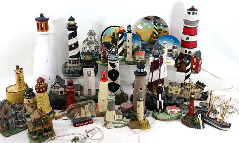 Lighthouses & Boats -- Nautical Collection. Figurines, Lights, Plates ...