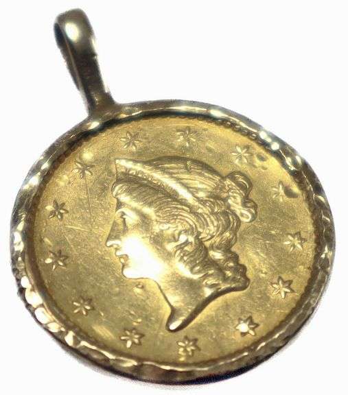 14KT Gold Liberty Coin Pendant. 2.3g - Bunting Online Auctions