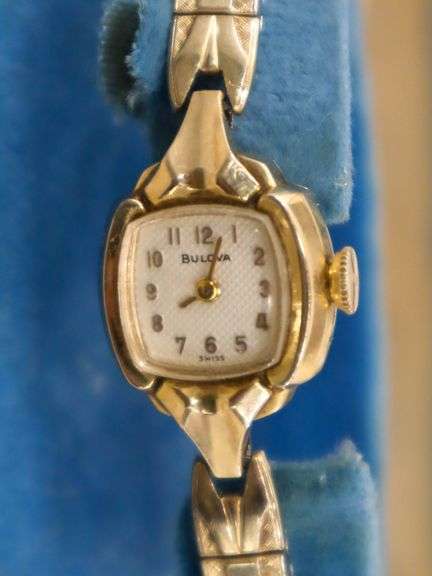 Bulova ladies watch 10K rolled dold bezel , stainless back , Swiss made ...