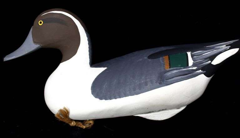 Signed , Hand Carved , Pintail Duck Decoy , Marked Capt Harry R Jobes ...