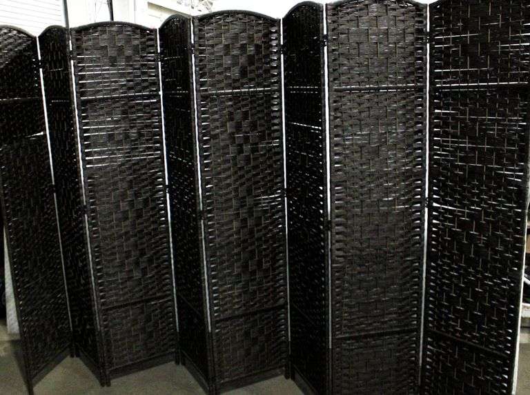 Dark Brown Woven Room Divider / Folding Screen - Bunting Online Auctions