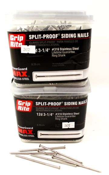 Grip-Rite Split-Proof Siding Nails - 12d 3-1/4" #316 Stainless Steel ...