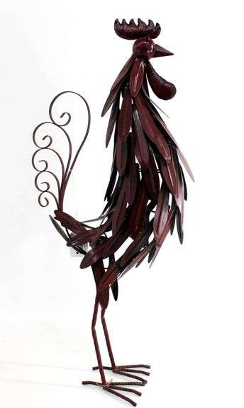 Rooster Chicken Metal Art Sculpture. - Bunting Online Auctions
