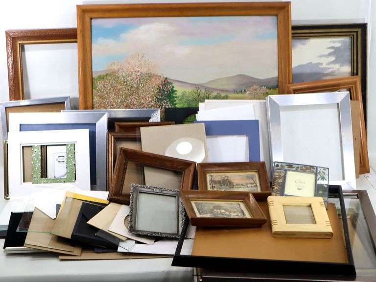 Large lot of Picture Frames, Matting, Glass inserts and backing ...