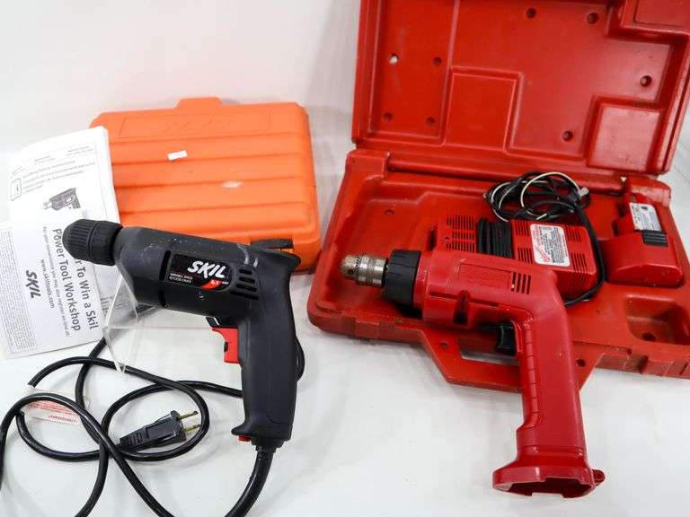 Skil Variable Speed Keyless Chuck 4.1 AMP Power Tool -and- Milwaukee 3/ ...