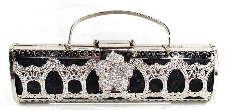 Pierced Metal and Rhinestone Dramatic / Stunning Handbag - Bunting ...