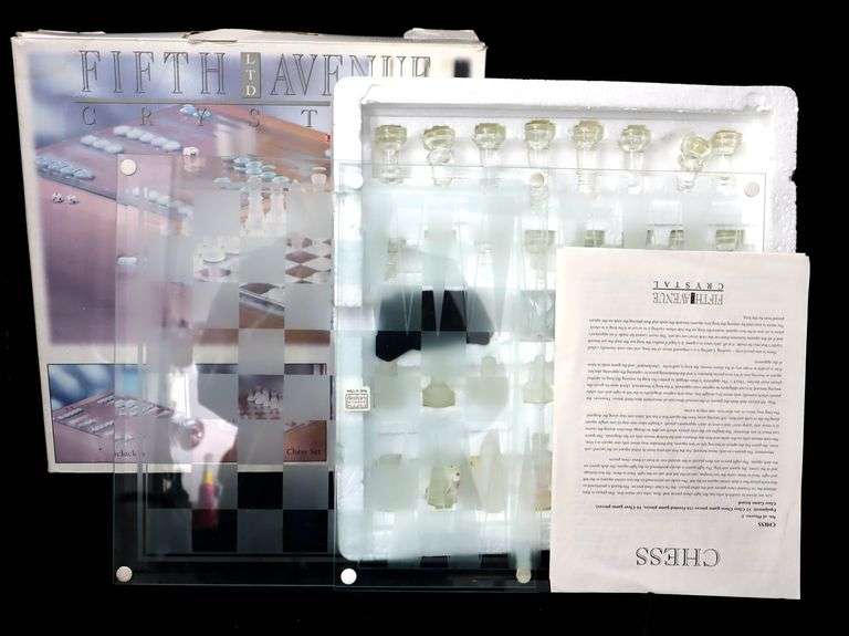 Fifth Avenue Crystal Chess and Backgammon Game - Bunting Online Auctions