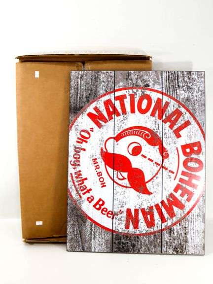 Rustic Primitive "National Bohemian | Mr. BOH" Beer Sign - 24 x 18 ...