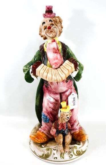 Capodimonte Crown over N Mark Clown Musician Figurine Made in Italy ...