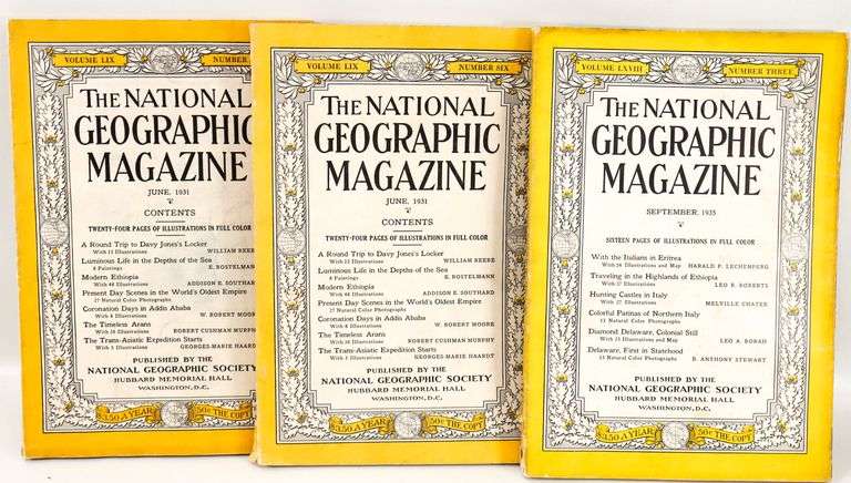 Vintage 1930's National Geographic Magazines - Bunting Online Auctions