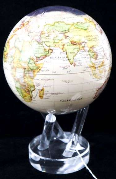 MOVA Spinning World Map Globe with Stand - Unique Spinning Globes Power ...