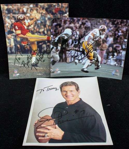 Redskins - Autographed / Signed Promo and Action Photographs - Bunting ...
