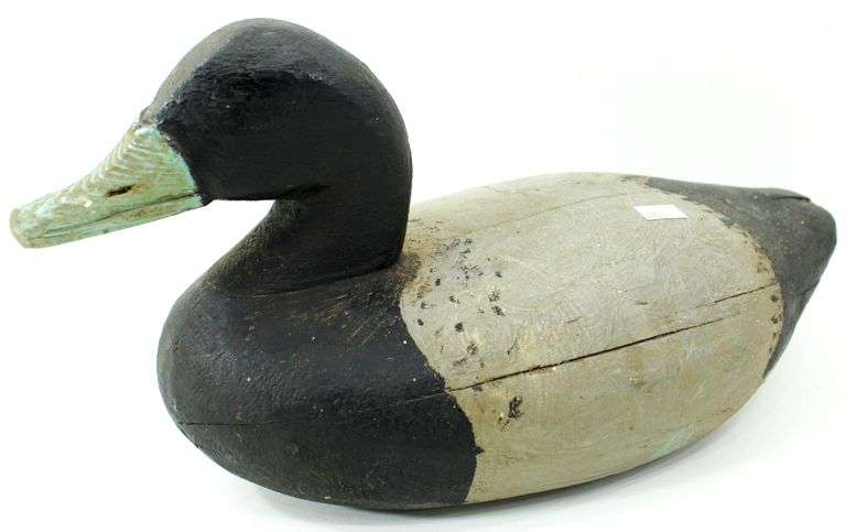 Very old , Hand carved and painted Blue Bill Duck Decoy , Appears to ...