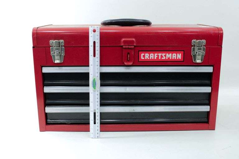 Craftsman Metal Tool Chest Box with Contents - Bunting Online Auctions