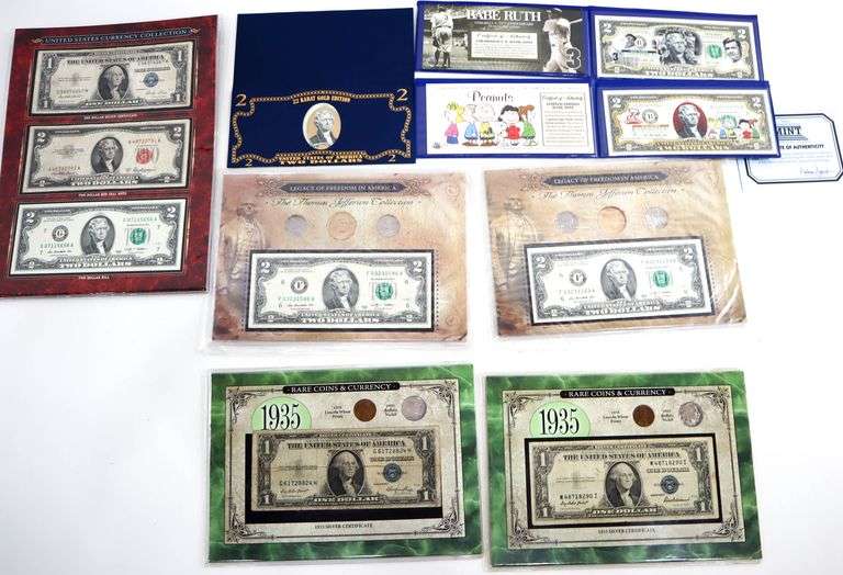 10 US Currency Notes and Coins in Display Packages. Face Value -$17.32 ...
