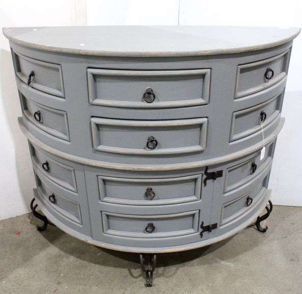 Demilune Console Cabinet Chest - 42 x 50 x 18 - Bunting Online Auctions