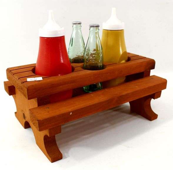 Vintage 1980s GEMCO Picnic Table Condiment Organizer with Vintage Coca ...