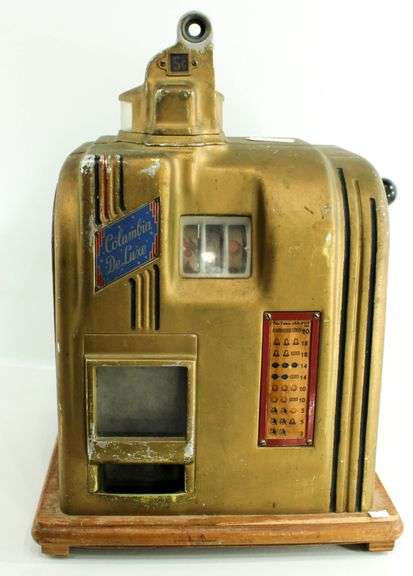 Antique 1936ish Columbia De Luxe 5¢ Coin Operated Slot Machine by ...