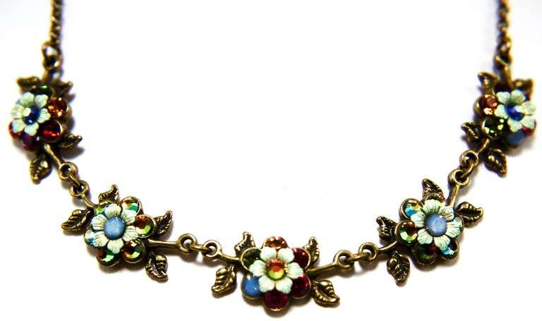 Michal Negrin Necklace of spring flowers, adjustable. - Bunting Online ...