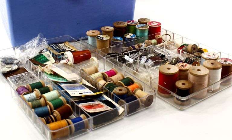 Sewing Supplies - Thread, Thimbles, Scissors, and More in Sewing Box ...