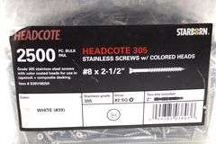 Headcote 305 Stainless Screws with Colored Heads - Bunting Online Auctions