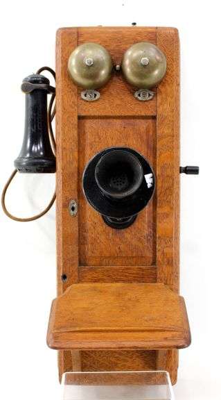 Antique Kellogg Wall Mount Telephone 23x8 - Bunting Online Auctions