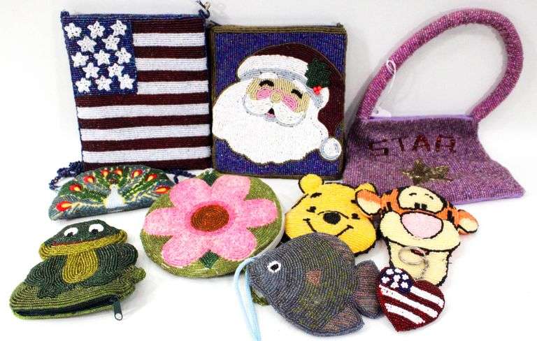 C. Marie and Other Fun Small Beaded Coin Purses and Key Chain - Bunting ...