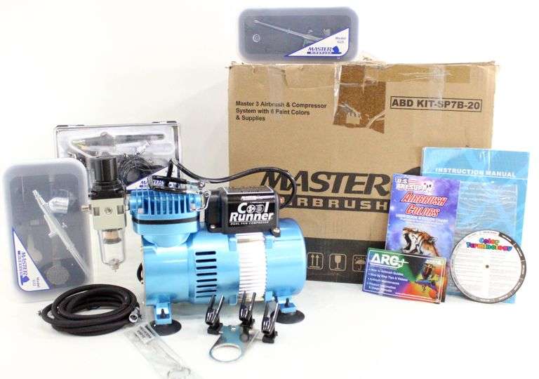 Master Airbrush ABD Kit - SP7B-20 / Cool Runner Dual Fan Compressor ...