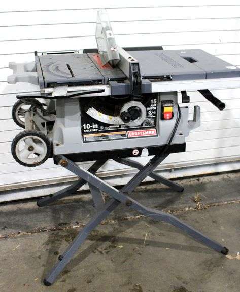 Craftsman 15 Amp Motor 10-In Table Saw with Stand - Bunting Online Auctions