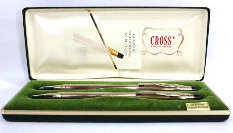 Cross 10 Karat Gold Filled Writing Set with Presentation Case - Bunting ...