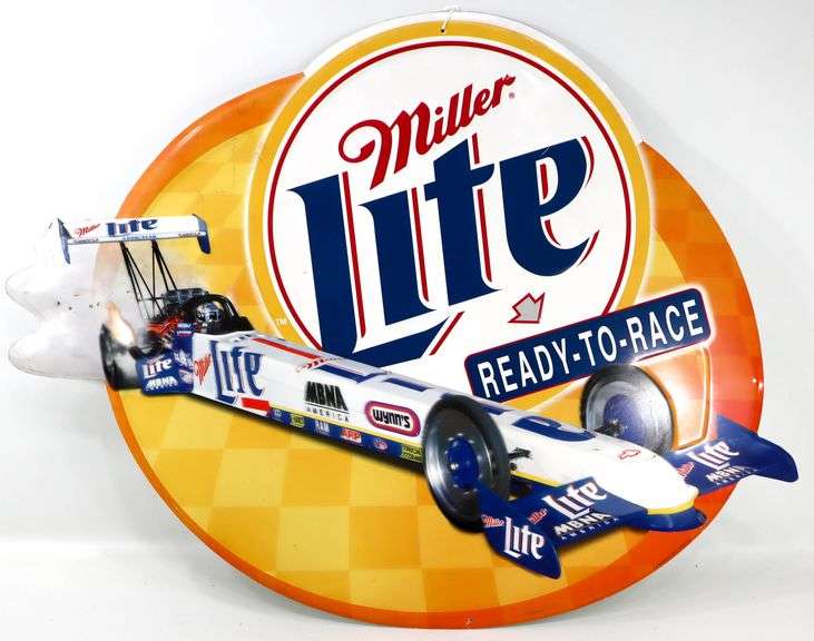Miller Lite Ready to Race Metal Wall Sign 30x22 - Bunting Online Auctions