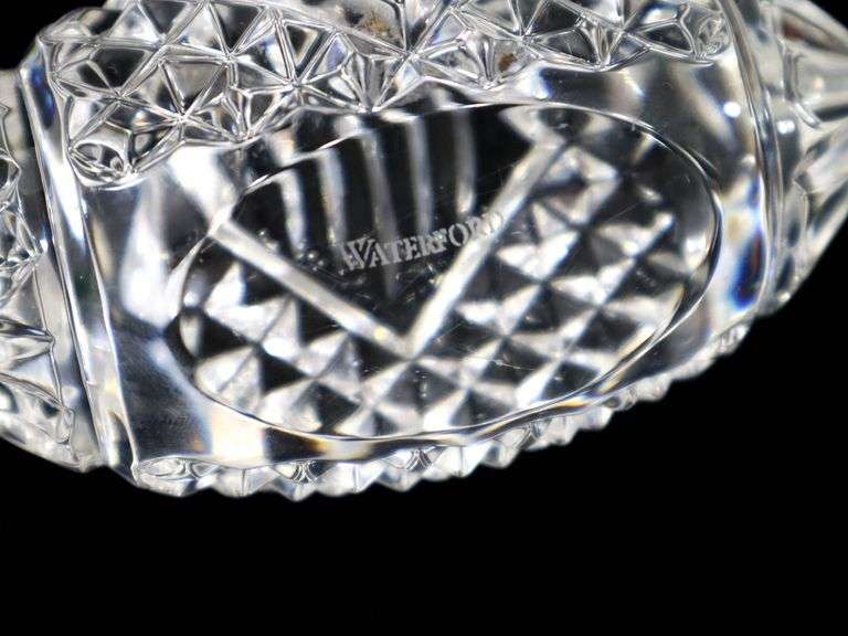 Waterford Crystal Glass Football Paperweight - Engraved "C" - Bunting ...
