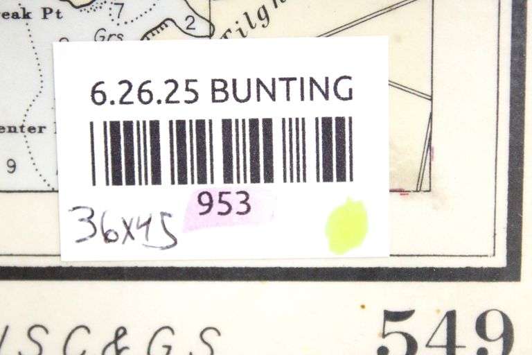 "Baltimore Harbor" maritime navigational chart, 36" x 45" - Bunting ...