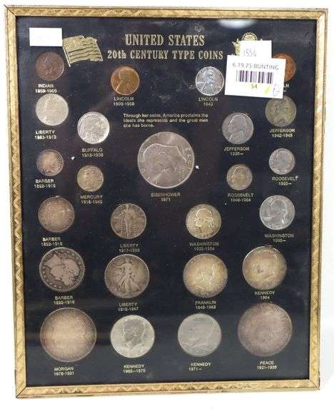 United States 20th century type set , Includes Morgan and Peace silver ...
