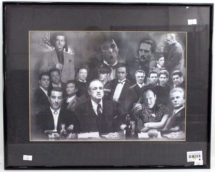 "Godfather Cast" Collage of Actors, framed 17" x 21" - Bunting Online ...