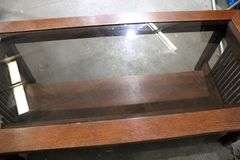 Mission Style Glass Top Centerpiece Table - 48 x 24 x 18 - Bunting ...
