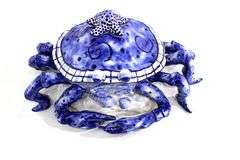 Diane Allen Stoneware Figural Crab Covered Dish Marked ©2002 C.C. - 13 ...