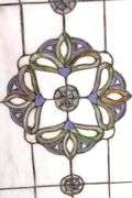 Stained Glass Window, Medallion with Gold Border. 16x25 - Bunting ...