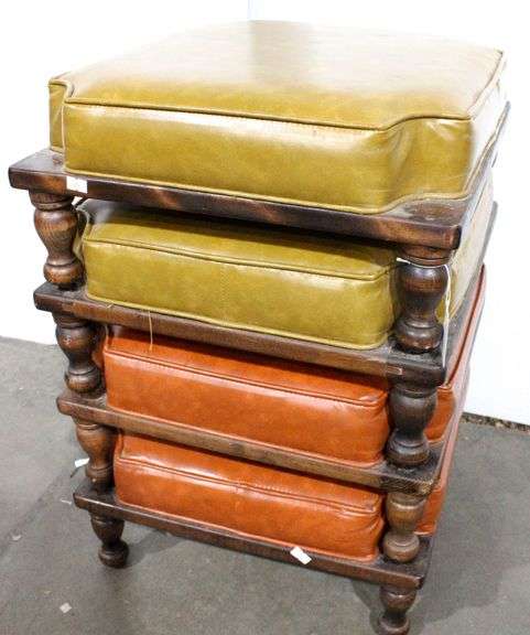 MCM Cushion Top Square Stacking Stools - Bunting Online Auctions