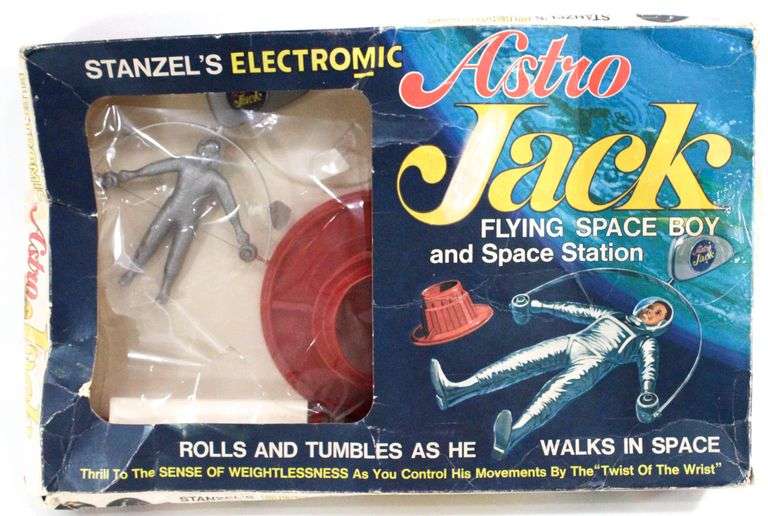 Vintage 1960s "Astro Jack" Flying Space Boy and Space Station by ...